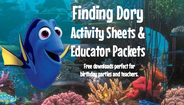 Finding Dory Activity Sheets and Educator Packets - Babes in Disneyland