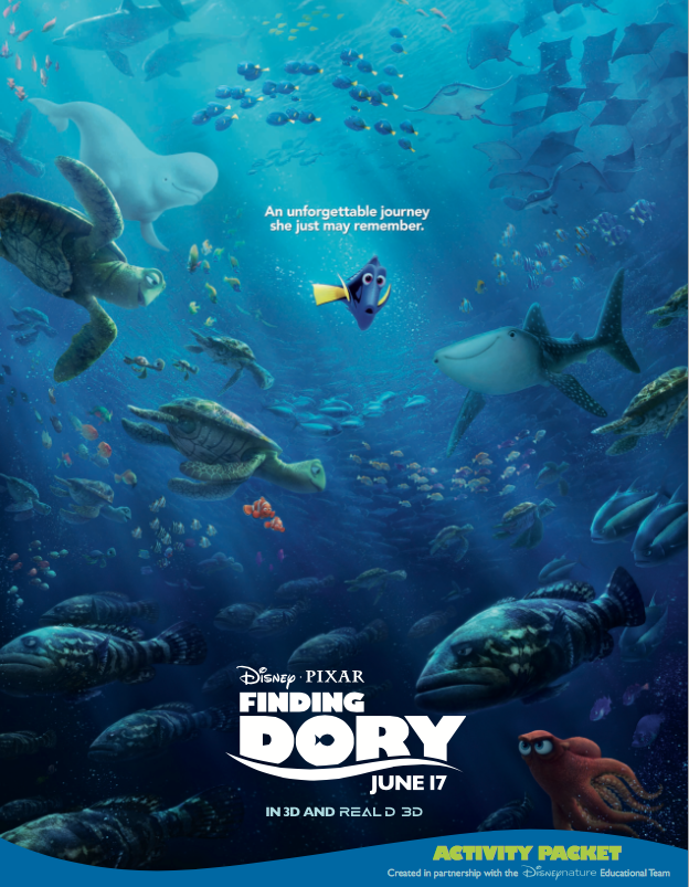 Finding Dory Activity Sheets and Educator Packets - Babes in Disneyland
